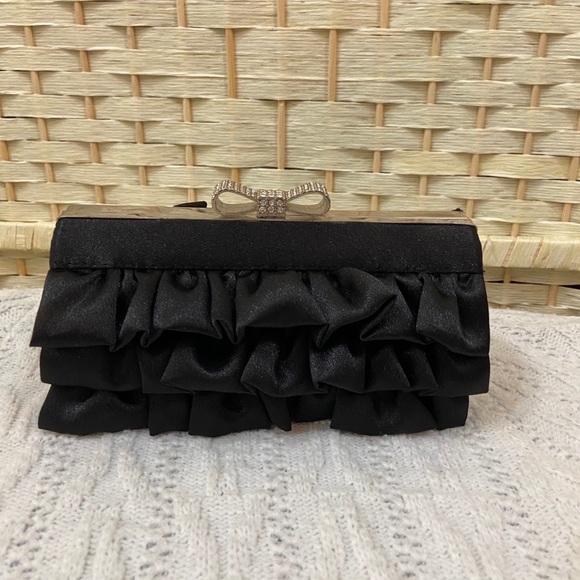 Expressions | Bags | Expressions Nyc Black Ruffled Boxy Evening Bag ...